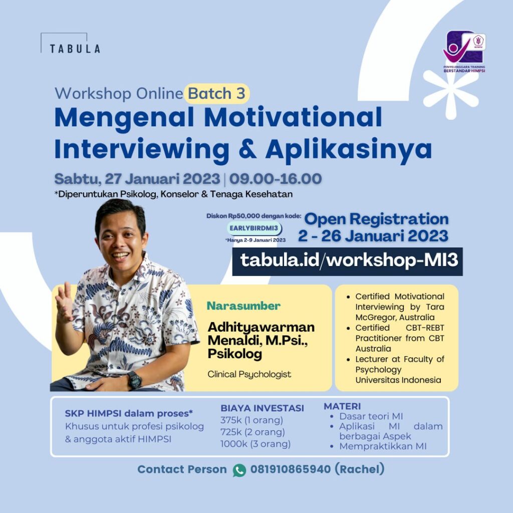 Workshop Motivational Interviewing Batch 3 – Tabula
