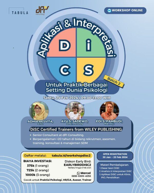 Workshop Aplikasi & Interpretasi DISC untuk Praktik Berbagai Setting ...